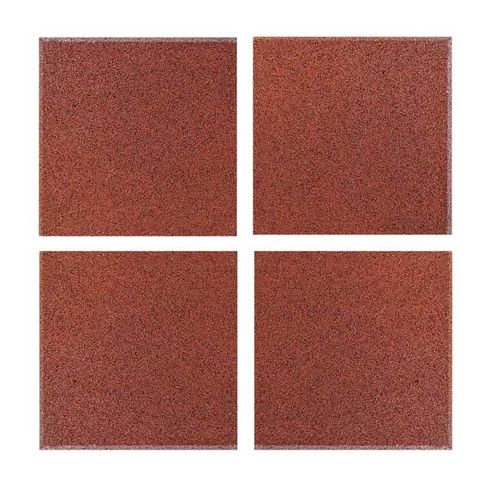 Red Recycled Rubber Gym Flooring Tiles - 50 x 50 cm - Set of 4